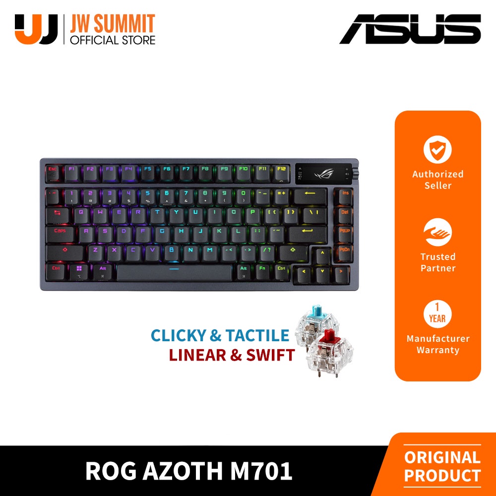 Asus ROG Azoth M701 NX Switch Tri-Mode Connection OLED Display Wireless ...