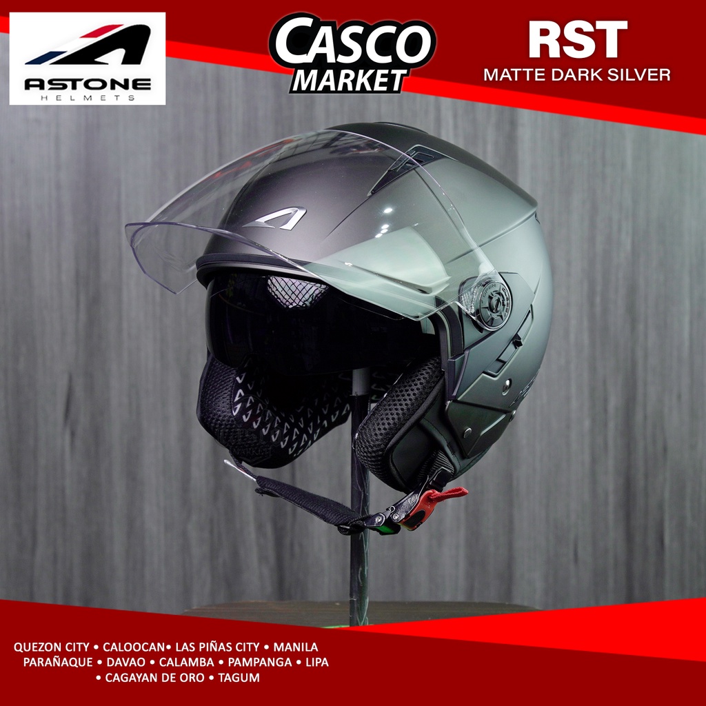 ASTONE RST HALF FACE DUAL VISOR MOTORCYCLE HELMET | Shopee Philippines