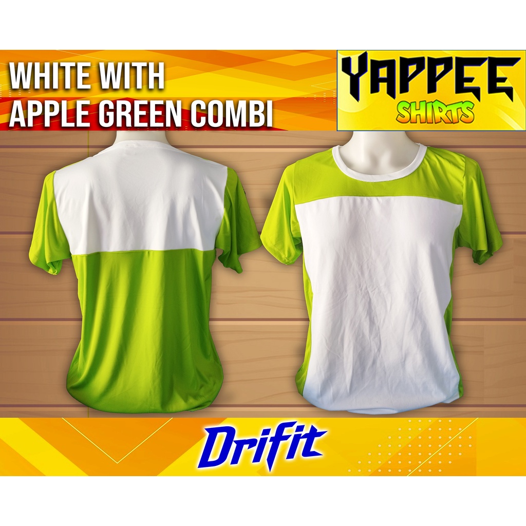 YAPPEE APPLE GREEN WITH WHITE DRIFIT SHIRT | Shopee Philippines