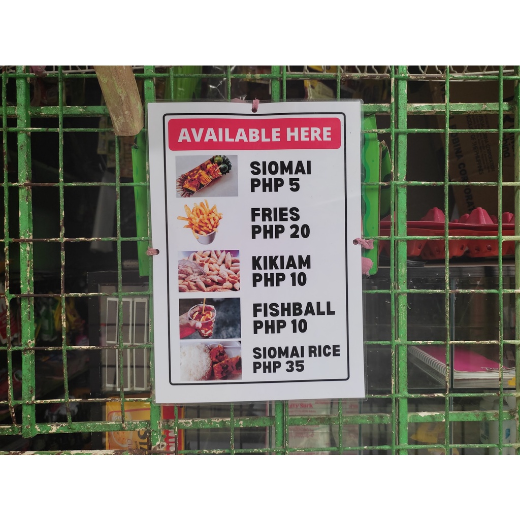 Sign Board and Signages Laminated a4 Chart TINDAHAN SARI SARI STORE ...
