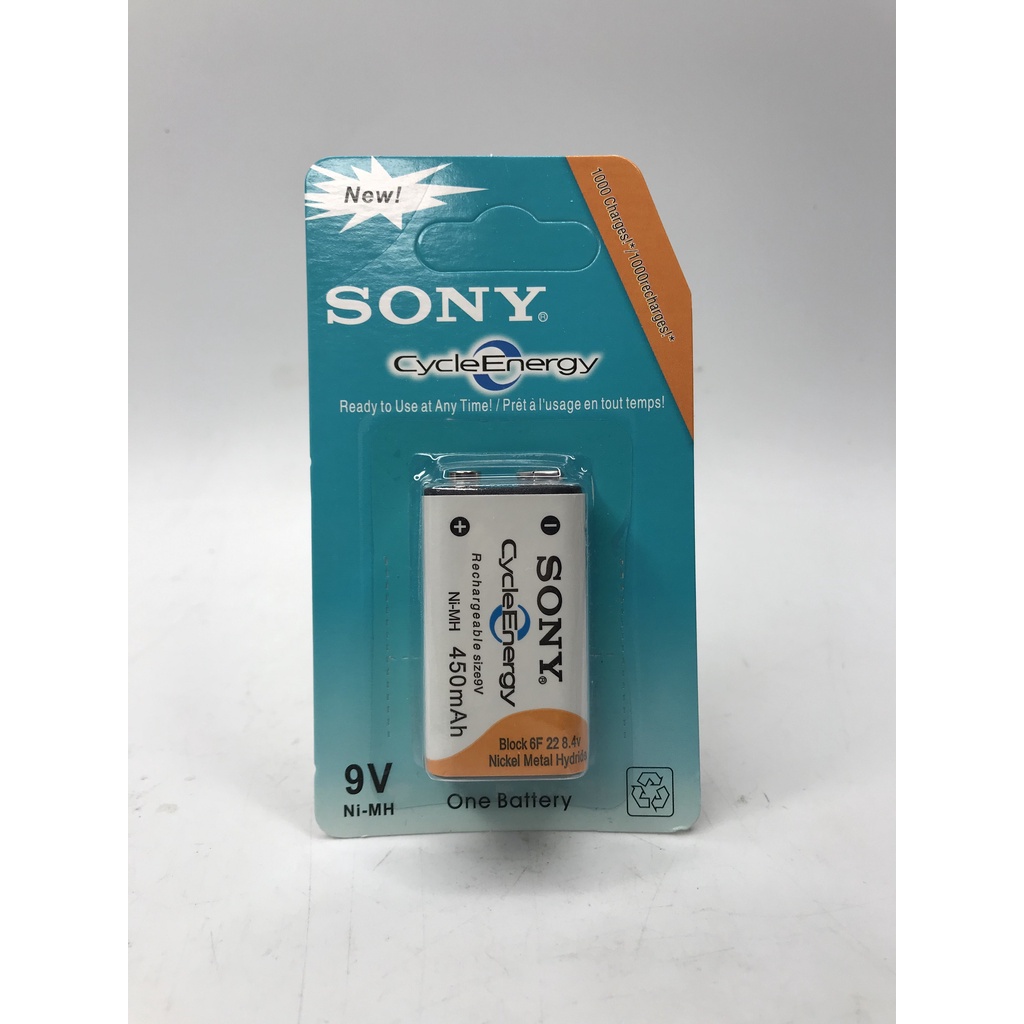 SONY CYCLE ENERGY 9V RECHARGEABLE BATTERY, Ni-MH, NICKEL - METALHYDRIDE ...