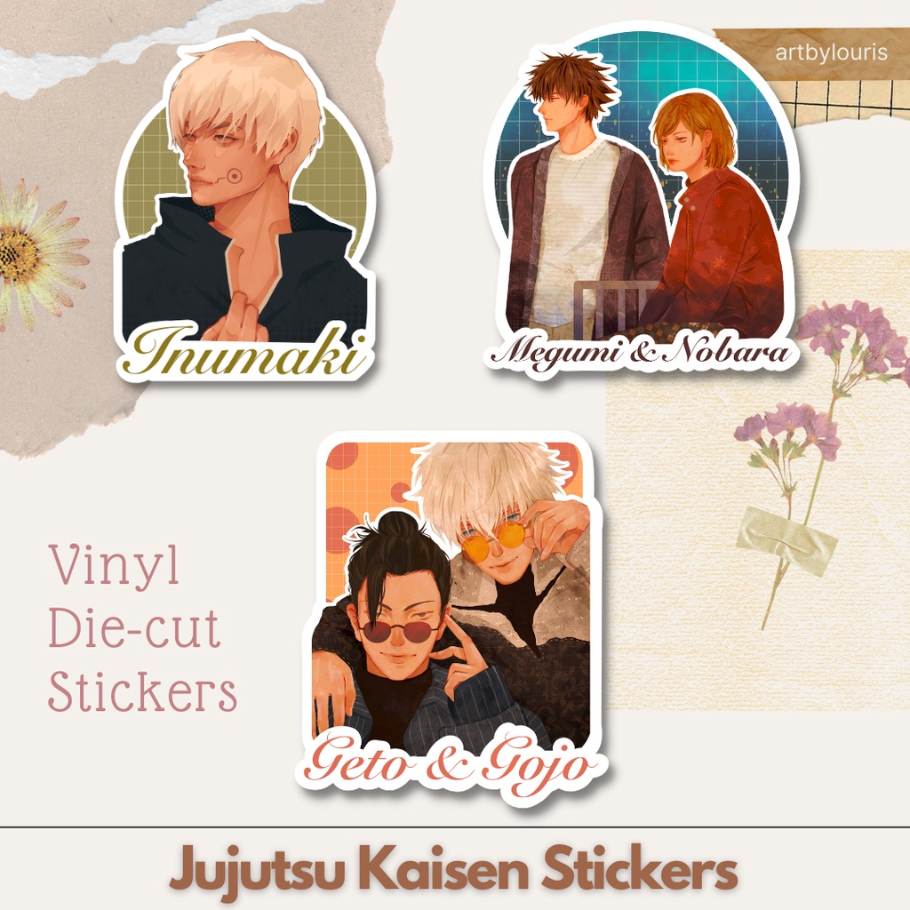 Jujutsu Kaisen die-cut stickers | Geto & Gojo | Inumaki | Megumi ...
