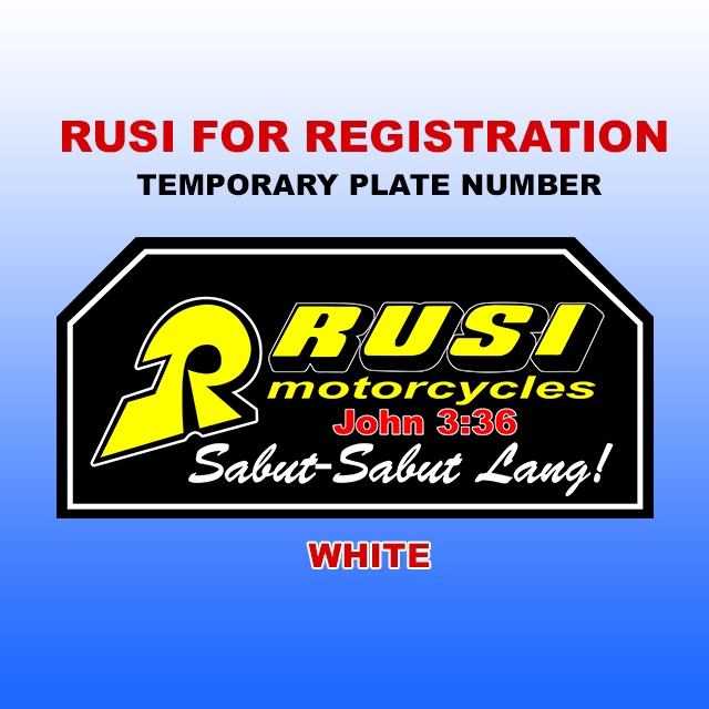 RUSI For Registration Motorcycle Temporary Plate Number | Shopee ...
