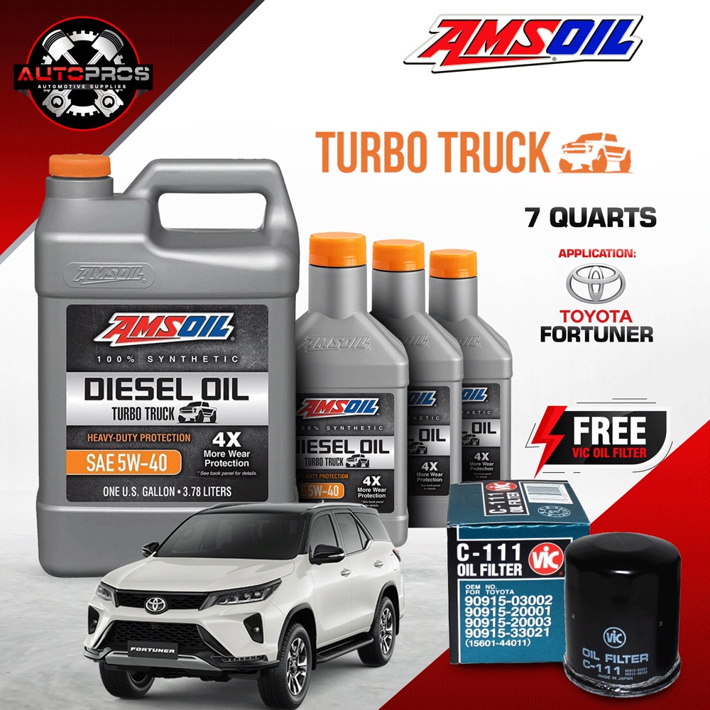 AMSOIL TURBO TRUCK 5W-40 Diesel Engine Oil 7 Quarts (Change Oil Bundle ...