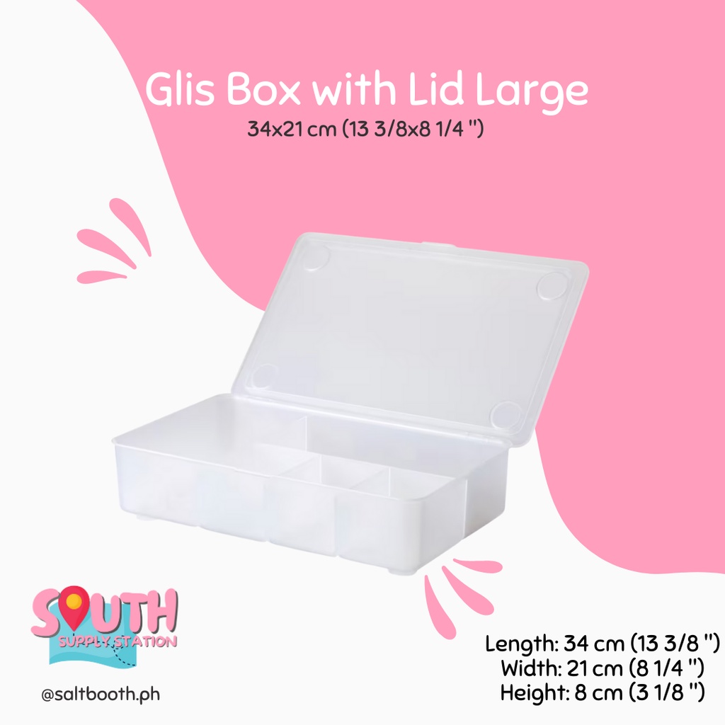 IKEA GLIS Box with lid, clear, 17x10 cm (6 ¾x4 ") | Shopee Philippines
