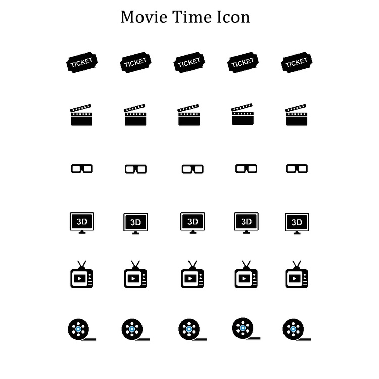 Transparent Clear Movie Icons Sticker Sheet, Planner Journal Bujo ...