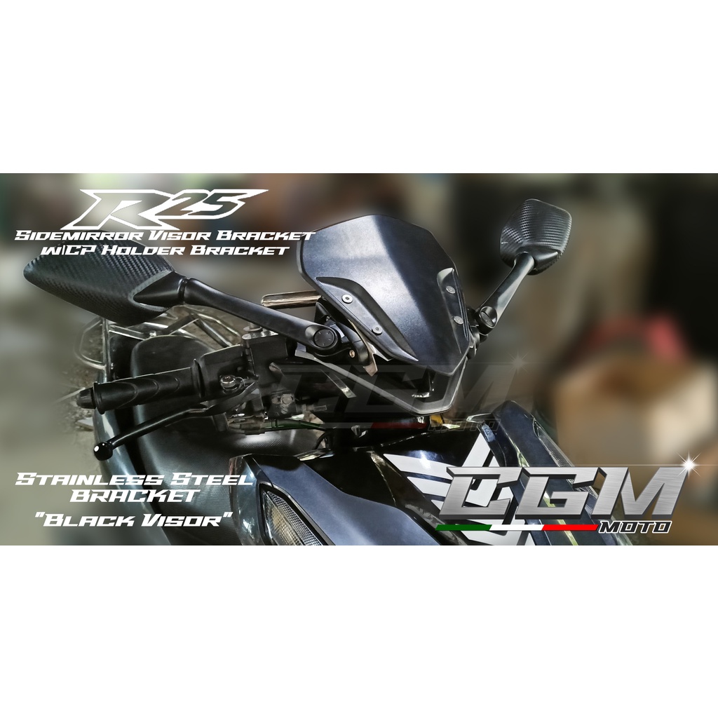 CGM R25 Honda Click V3 & V2 STAINLESS STEEL SIDE MIRROR VISOR BRACKET ...