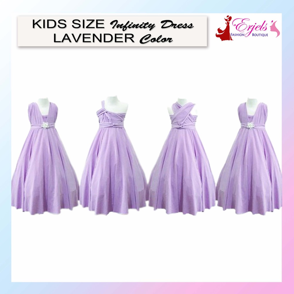 LAVENDER Infinity Dress for Kids | With Size 1-12 years old | Cotton ...