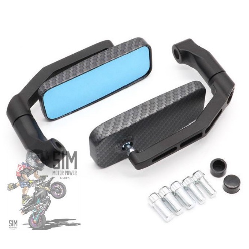 Universal motorcycle Side Mirror Full Adjustable Blue Lens set | Shopee ...