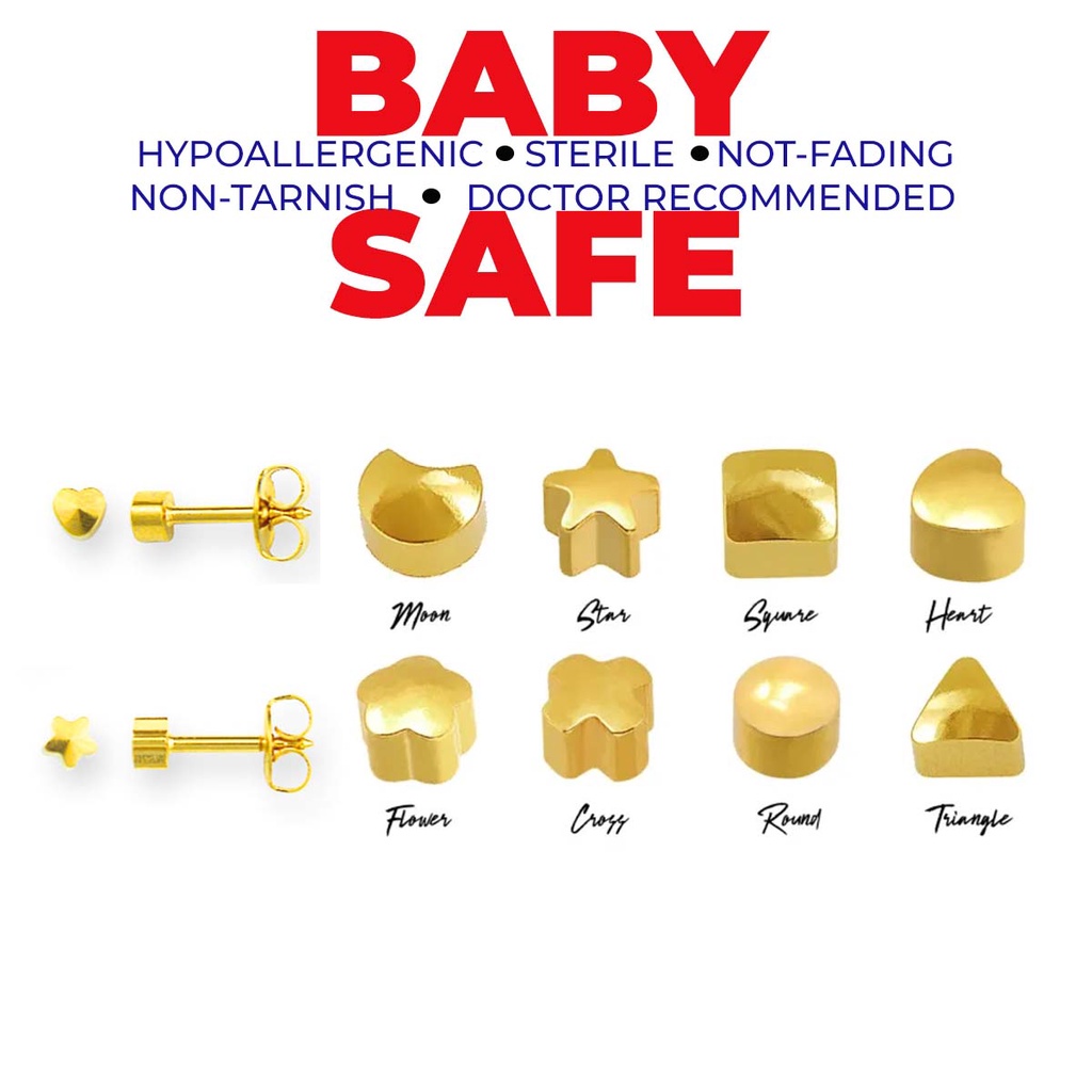 Medisystem Shapes Stud Earrings Hypoallergenic, Non tarnish for Ear ...