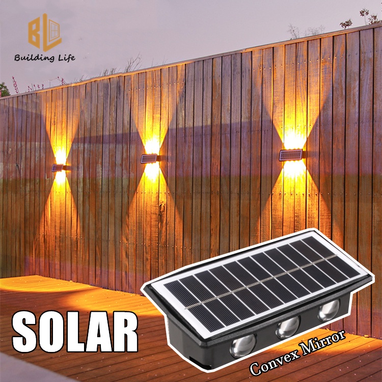 Convex Mirror LED Outdoor Solar Wall Light Solar Light Outdoor ...