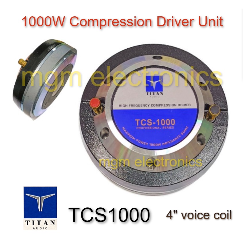Compression Driver Unit Titanium TCS1000 Titan Audio Tweeter 1000 watts ...
