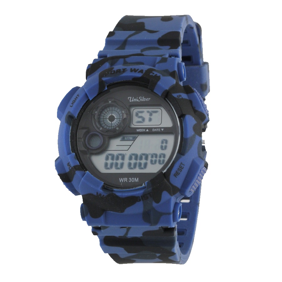 UniSilver TIME Men's Digital Blue camoufladge watch KW4407-1002 ...