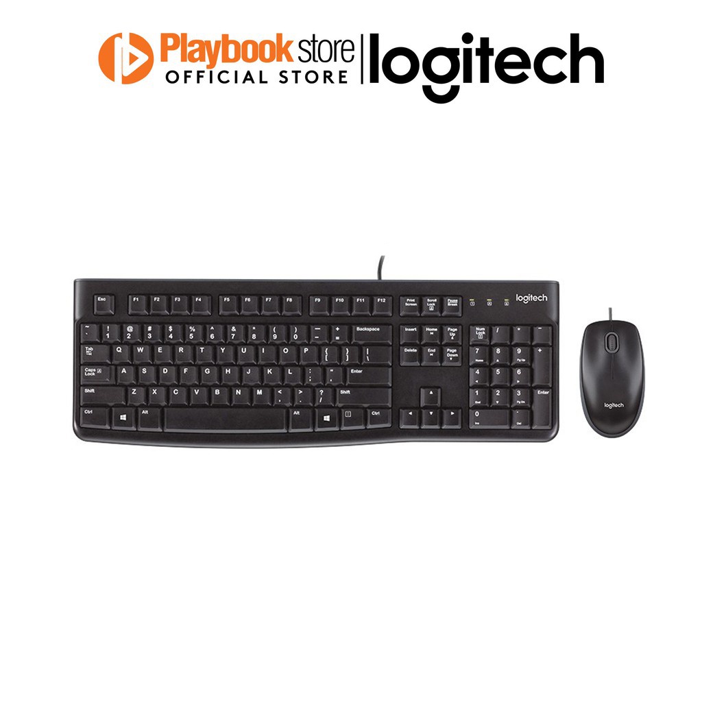 Logitech MK120 Spill-Resistant 10-Key Number Pad USB Wired Keyboard and ...