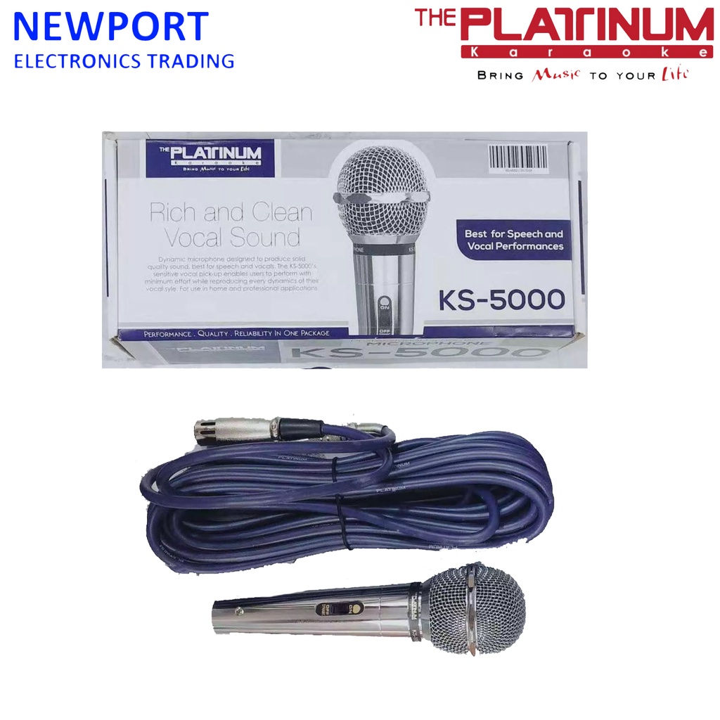 Platinum KS-5000 Karaoke Microphone with 8 Meters Mic Cable | Shopee ...