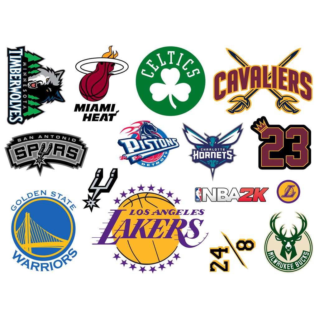2000's NBA Teams Logos Vinyl Sticker Pack (Basketball Stickers for ...