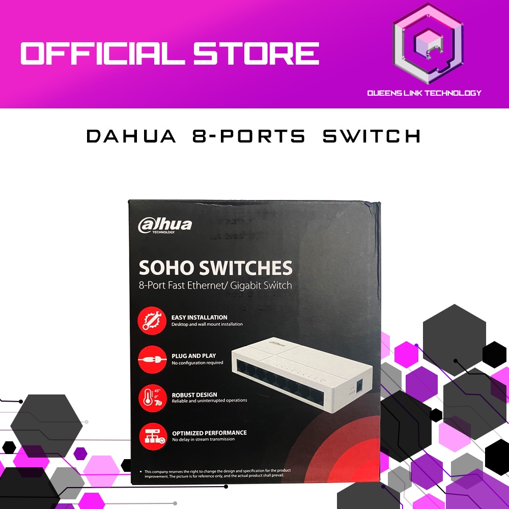 SOHO DAHUA 8 PORT UNMANAGED SWITCHES (PFS3008-8GT-L) | Shopee Philippines