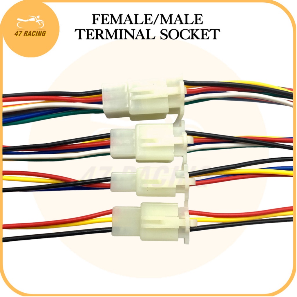 47Racing Motorcycle Terminal Wire Connector Socket Male/Female ...