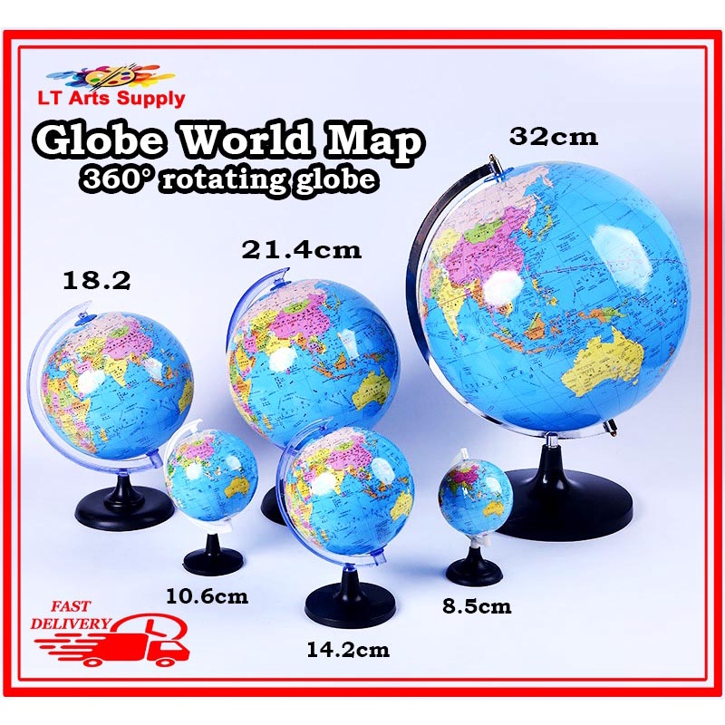 14.2 cm World Map Globe Rotating Map | Shopee Philippines