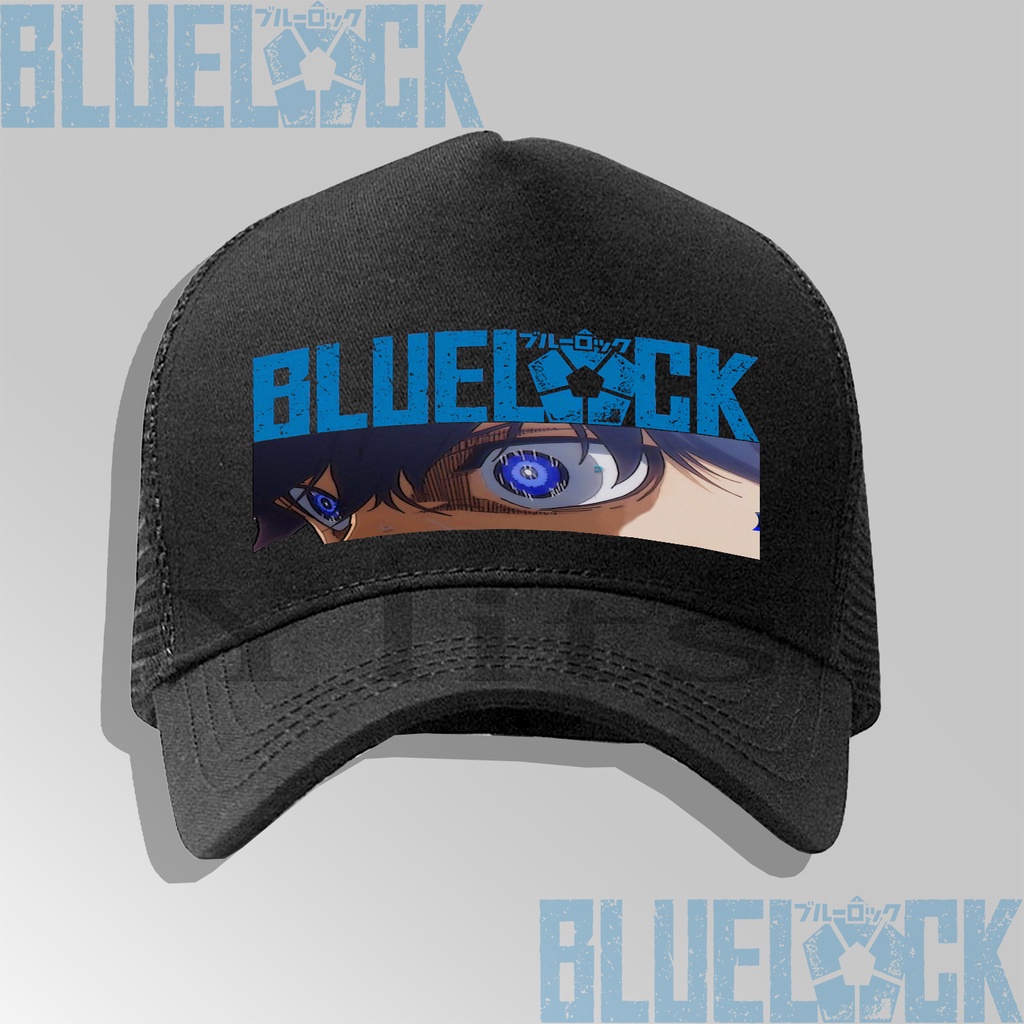 blue lock: isigi Netcap or trucker cap, anime design, white and black ...