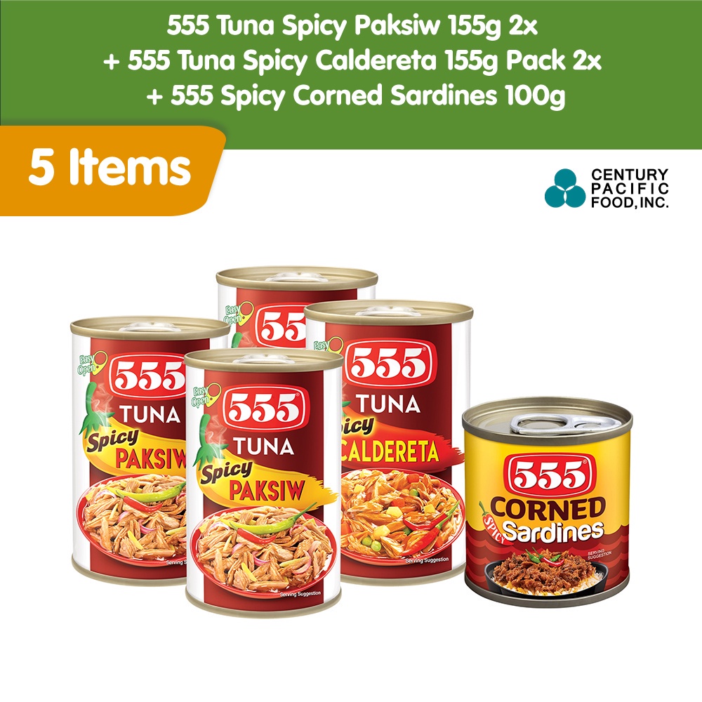 555 Tuna Spicy Paksiw 155g 2x + 555 Tuna Spicy Caldereta 155g 2x + 555 ...