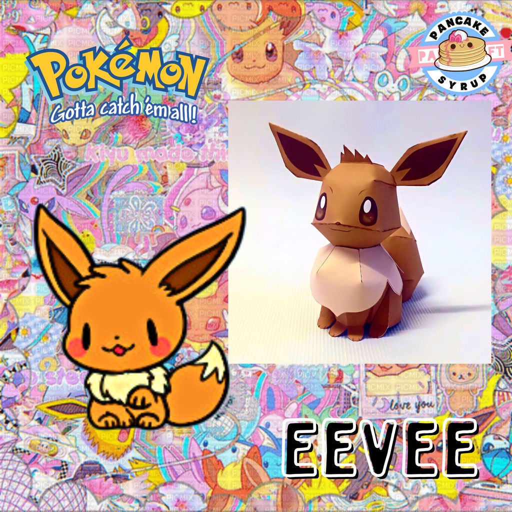 Pokemon Figure Set Papercraft Eevee Vaporeon Glaceon Flareon Jolteon ...