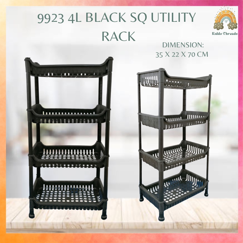 4LAYER BLACK UTILITY RACK/ ORGANIZER RACK/4 LAYER ORGANIZER TRAY/ FOOD ...