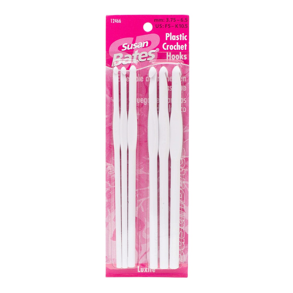 Susan Bates Luxite Plastic Crochet Hook Set Of 6 Lightweight And ...