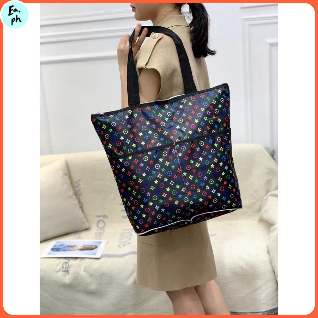 Reusable Foldable Shopping Bag With Design With Compartment In Front ...