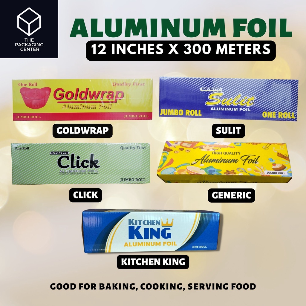 Aluminum Foil Jumbo Roll 12inch x 300m Branded Sulit Click Goldwrap ...