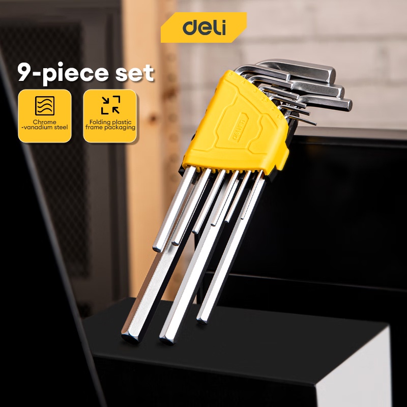 Deli 9PCS Hex Key Sets Hexagonal Wrench Allen Wrench Set EDL3590 ...