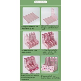 Four layer+pen holder plastic file rack desktop storage file file box ...