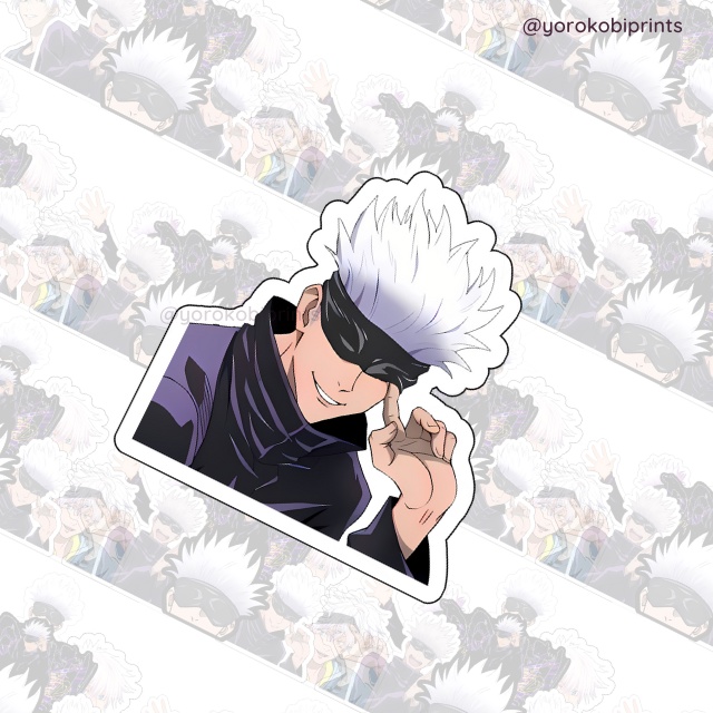 Satoru Gojo - Jujutsu Kaisen - Peeker, Icon - Waterproof Laminated ...