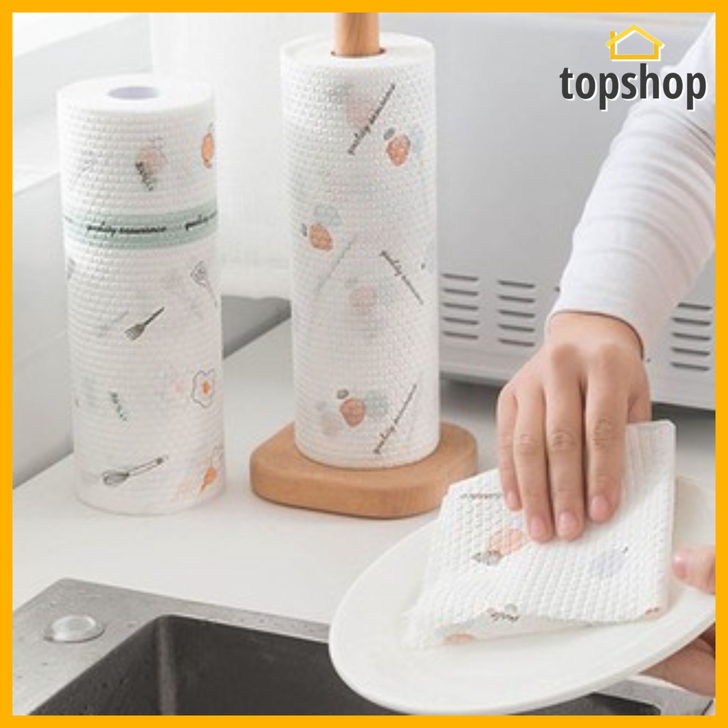 TOPSHOP 50pcs/Roll Lazy Tissue Rag Paper Oil Absorbent Paper Towel ...