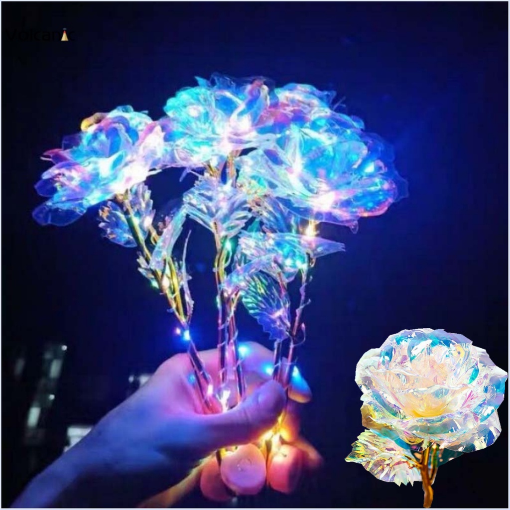 True Love 24K Galaxy Rose Glowing Artificial Rose Flower Valentine's ...