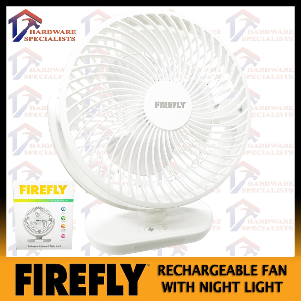 Firefly Rechargeable Fan with Night Light FEL6114W Original Authentic ...