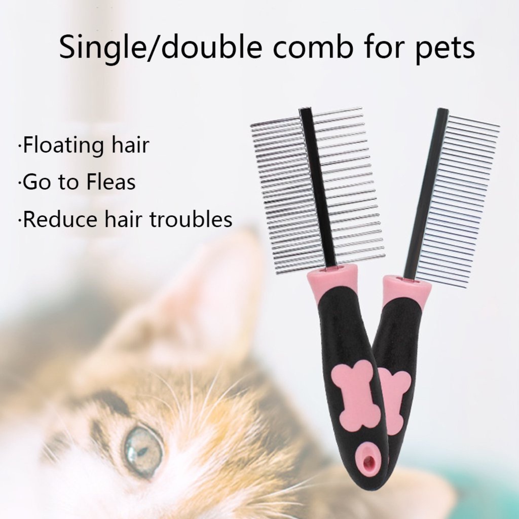 Pet Hair Grooming Comb Dog Cat Flea Comb Stainless Steel Needle Fur ...