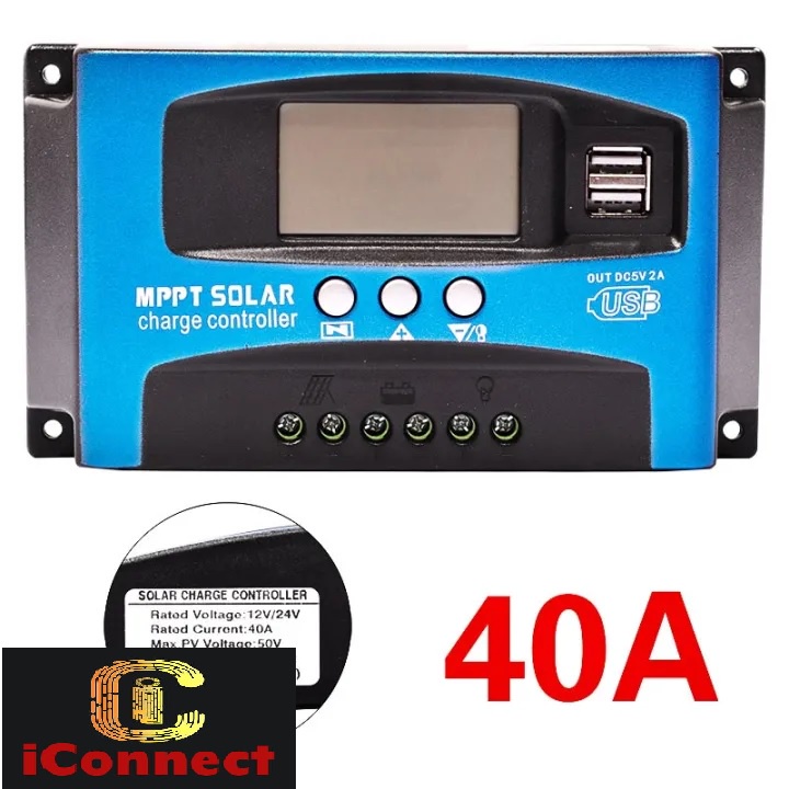MPPT SOLAR CHARGE CONTROLLER 40A POWER DUAL USB LCD DISPLAY | Shopee ...