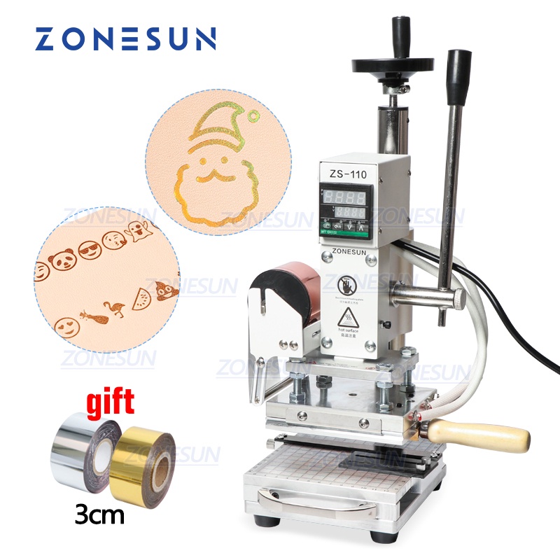 ZONESUN ZS110 Slideable Plate Digital Hot Foil Stamping Machine Wood ...