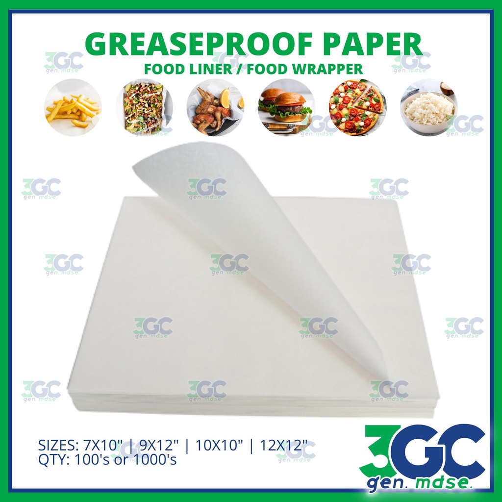 Plain White Greaseproof Paper: 40gsm, Options for 20pcs or 100pcs ...