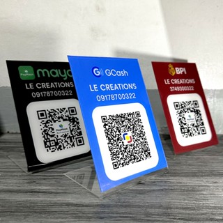 GCash QR Standee Acrylic Waterproof Elegant Maya BPI BDO QR Code SELF ...