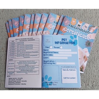 Pet Vaccination Certificate Card for Dogs and Cats | Shopee Philippines