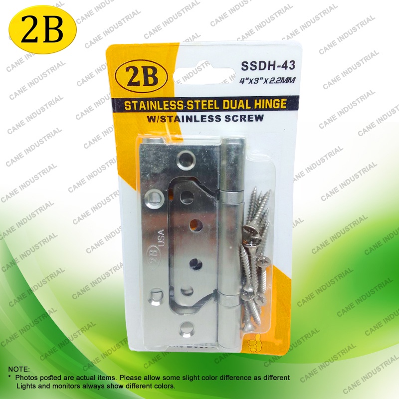 2B Stainless Steel Dual Hinges 4"x3"x2.2mm | Shopee Philippines