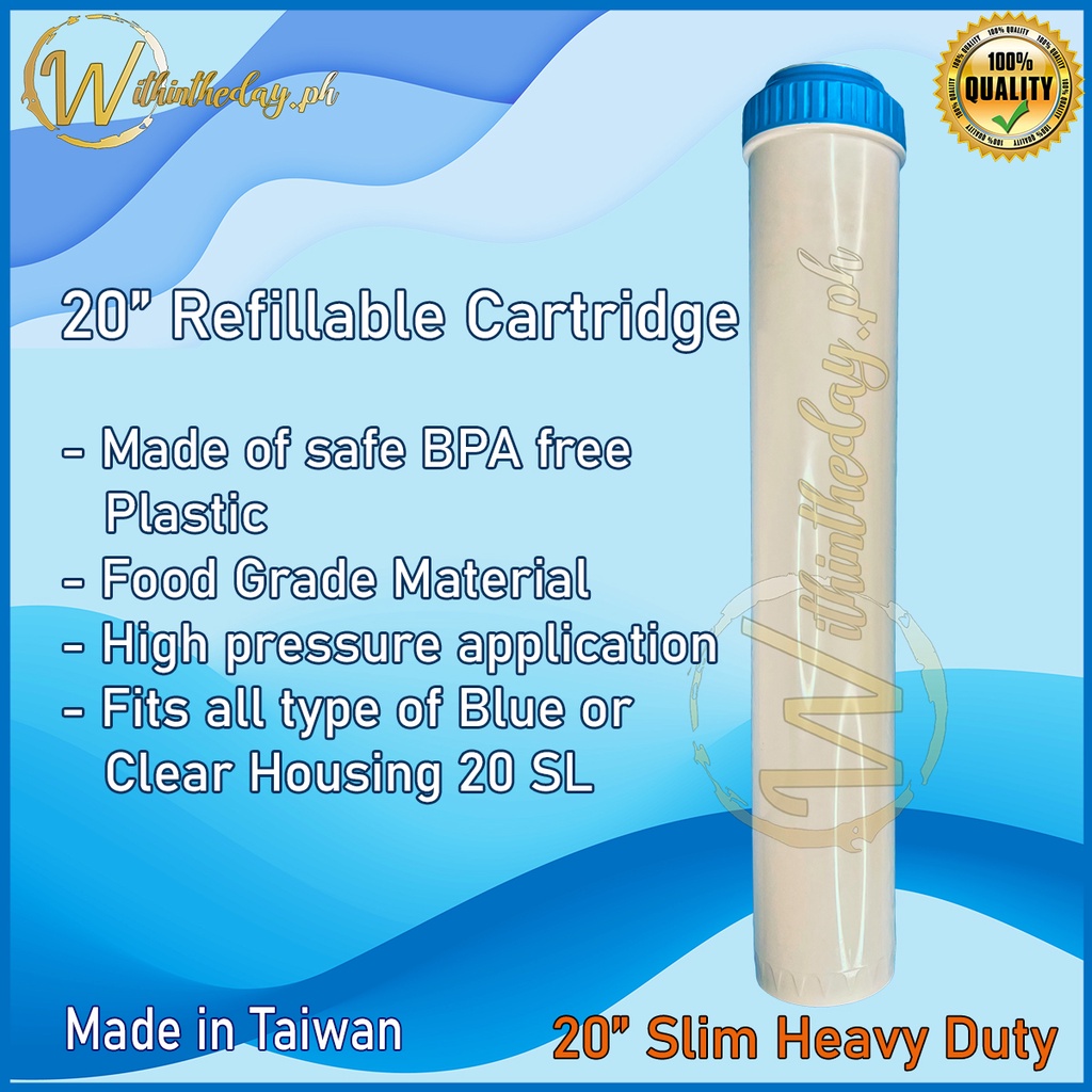 20 inch Refillable empty shell cartridge Filter Media Activated Carbon ...