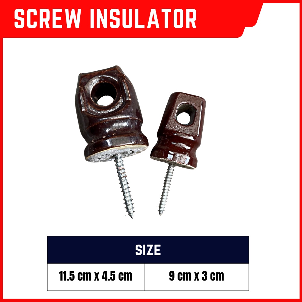 2pcs Screw Insulator Porcelain Electrical Insulators (Big 11.5cm ...