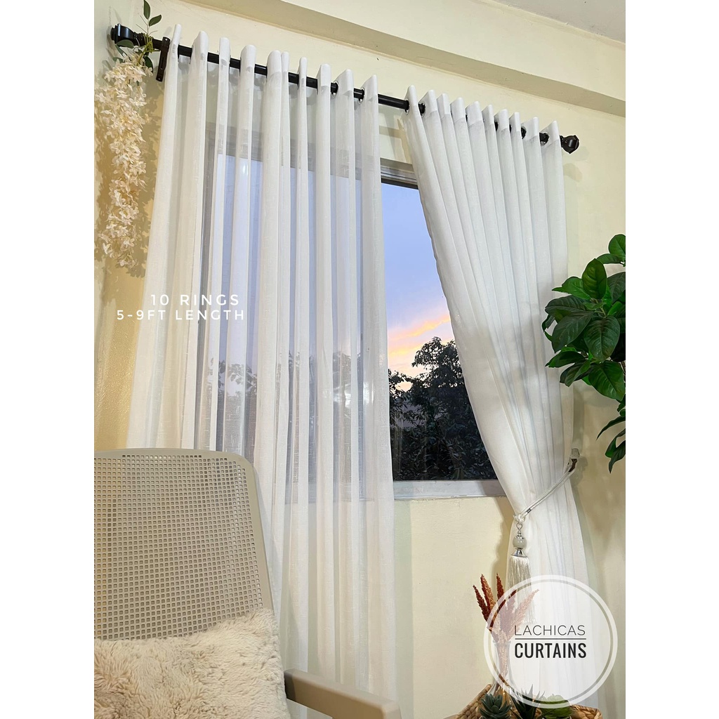NON BLOCKOUT Linen Sheer/Lining Ring & Non-Ring Type Modern Home ...