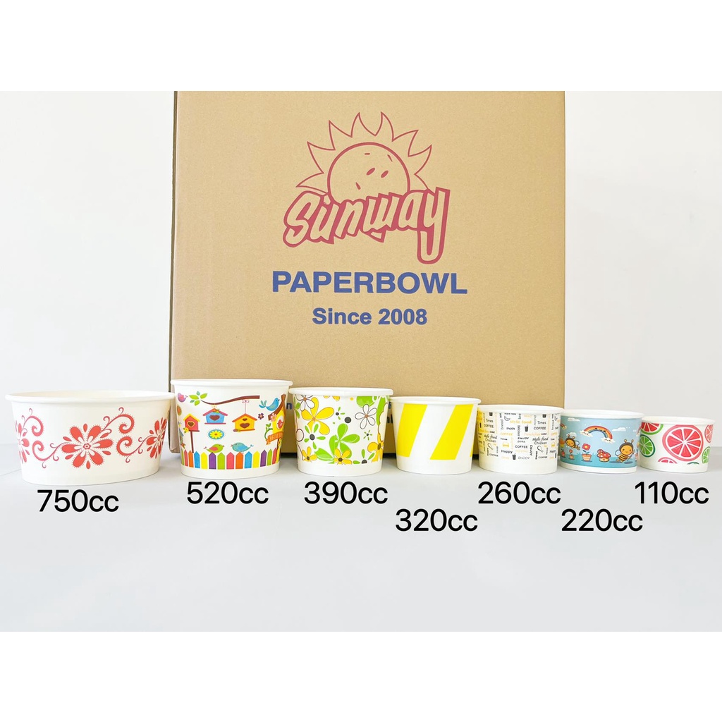 1box（1000pcs）paper bowl PRINTED Environmentally friendly food grade ...