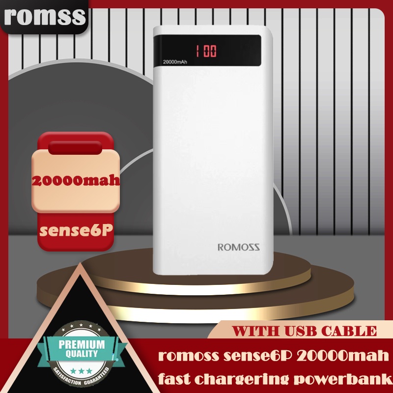 ROMOSS SENSE6P 20000MAH POWERBANK | Shopee Philippines