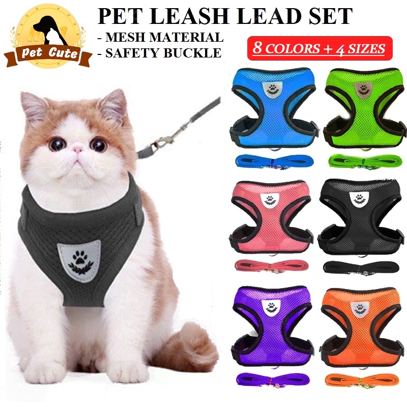 Pet Leash Cat Harness and Leash for Cat Adjustable with Leash ...