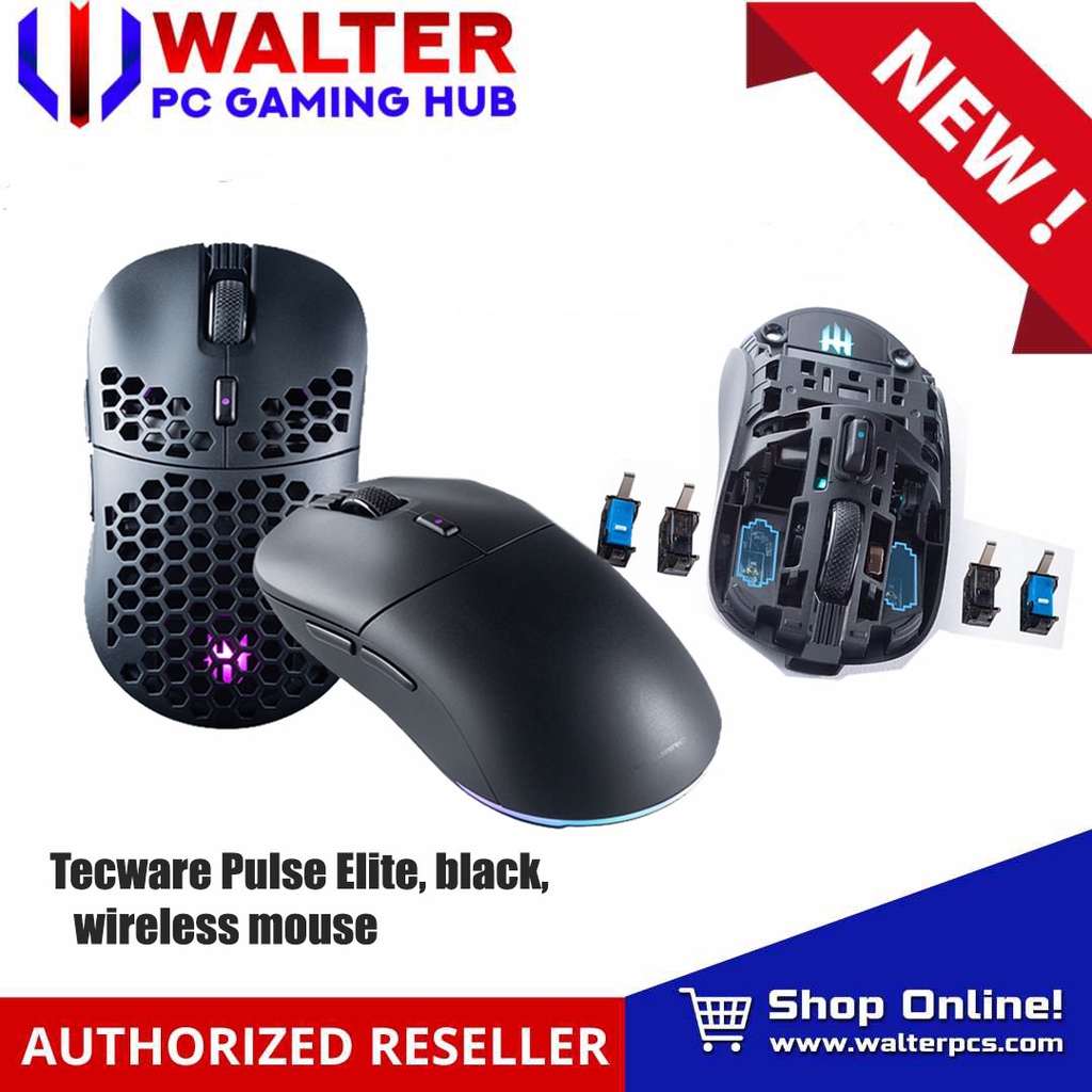 Tecware Pulse Elite, black, wireless mouse, PMW3370 | Shopee Philippines